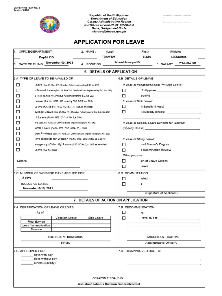 Leave Application Form Template | PDF | Parental Leave | Employment
