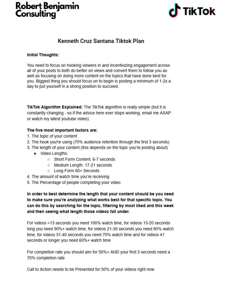 Kenneth Cruz Santana Tiktok Plan - 231220 - 144728 | PDF | Mass Media ...