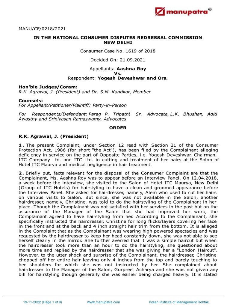 Aashna Roy Vs Yogesh Deveshwar and Ors | PDF | Damages | Negligence