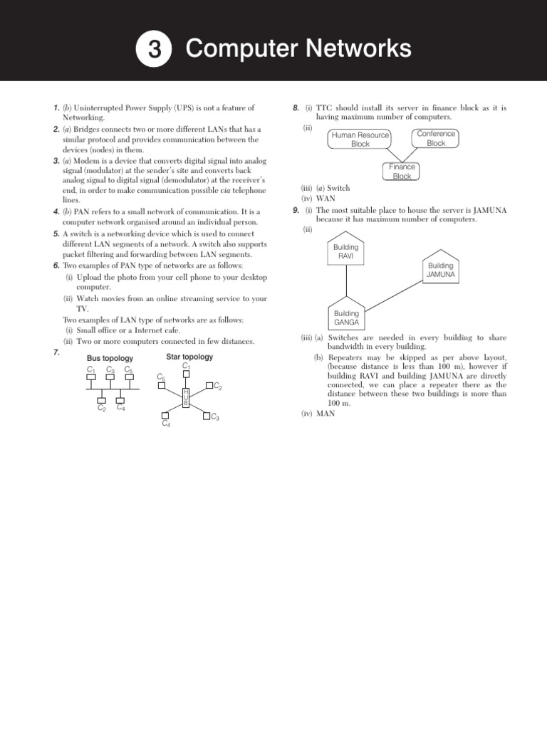 CBSE IP 12th Term II Chap. 3 | PDF | Computer Network | Network Switch