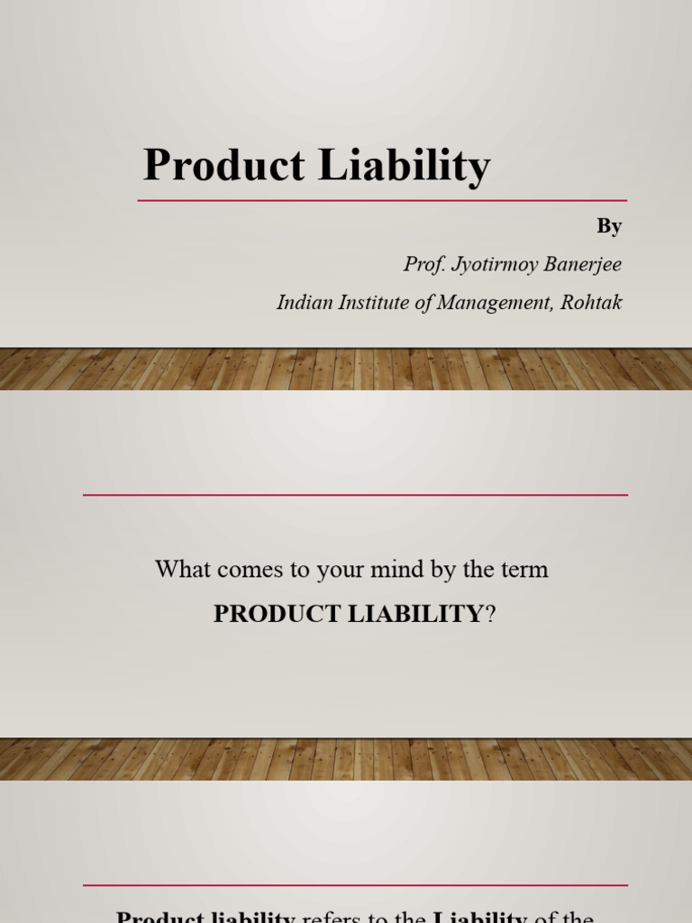 Product Liability | PDF | Product Liability | Legal Liability