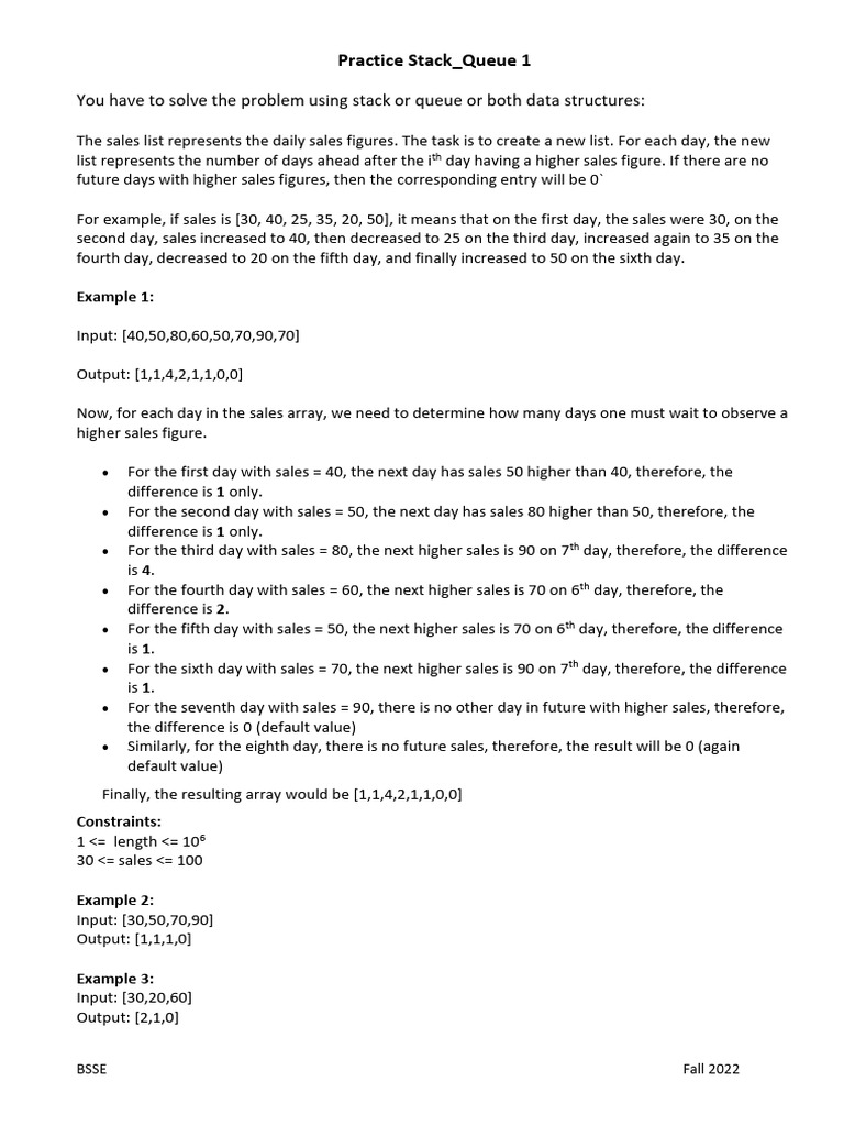 Practice Stack Queue | PDF | Career & Growth | Teaching Methods & Materials