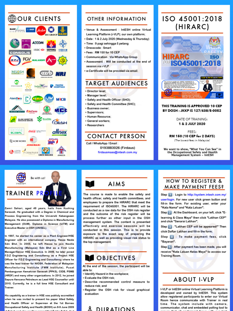 Brochure Cep Iso 45001.2018 (Hirarc) | PDF | Risk | Safety