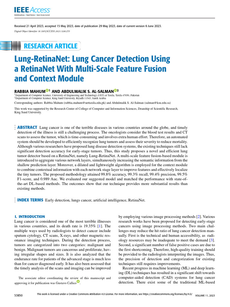 Lung-RetinaNet Lung Cancer Detection Using A RetinaNet With Multi-Scale ... Lung-RetinaNet Lung Cancer Detection Using A RetinaNet With Multi-Scale ...