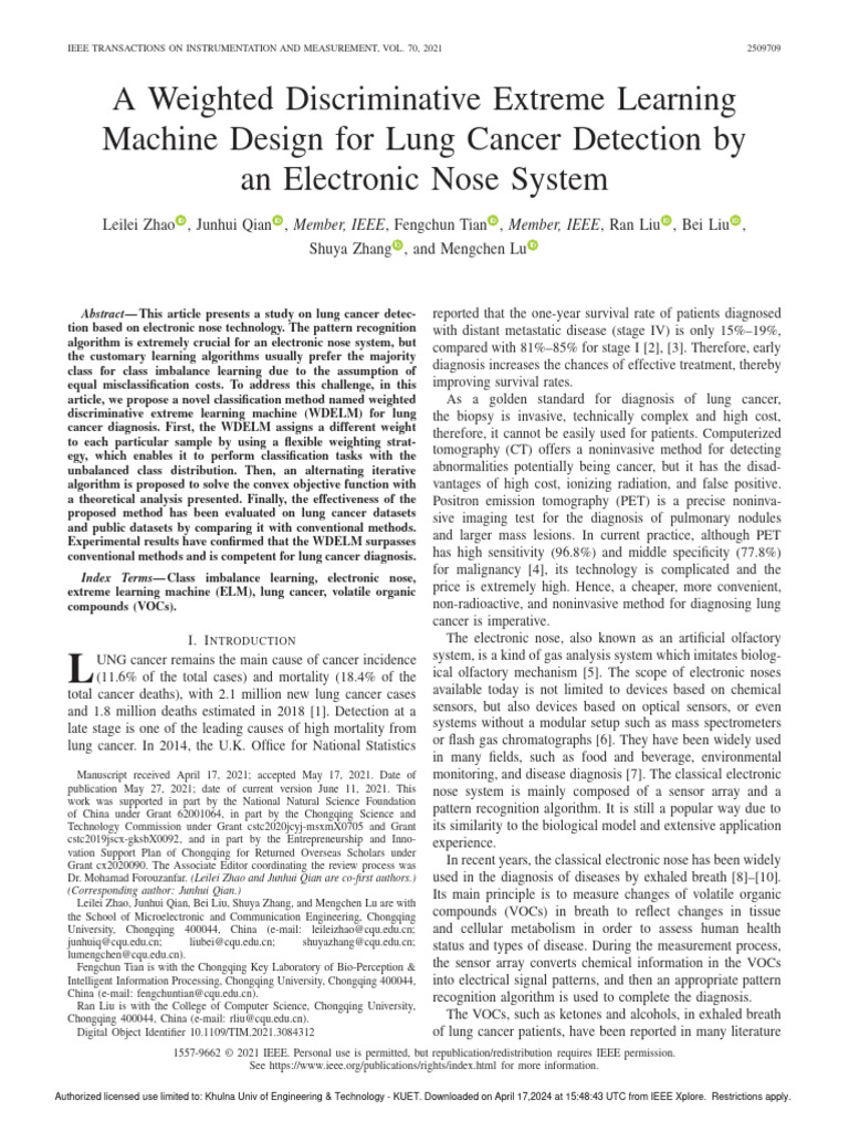 A Weighted Discriminative Extreme Learning Machine Design For Lung ... A Weighted Discriminative Extreme Learning Machine Design For Lung ...