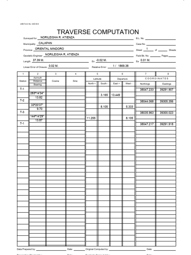 TRAVERSE | PDF | Geographic Data And Information | Geodesy