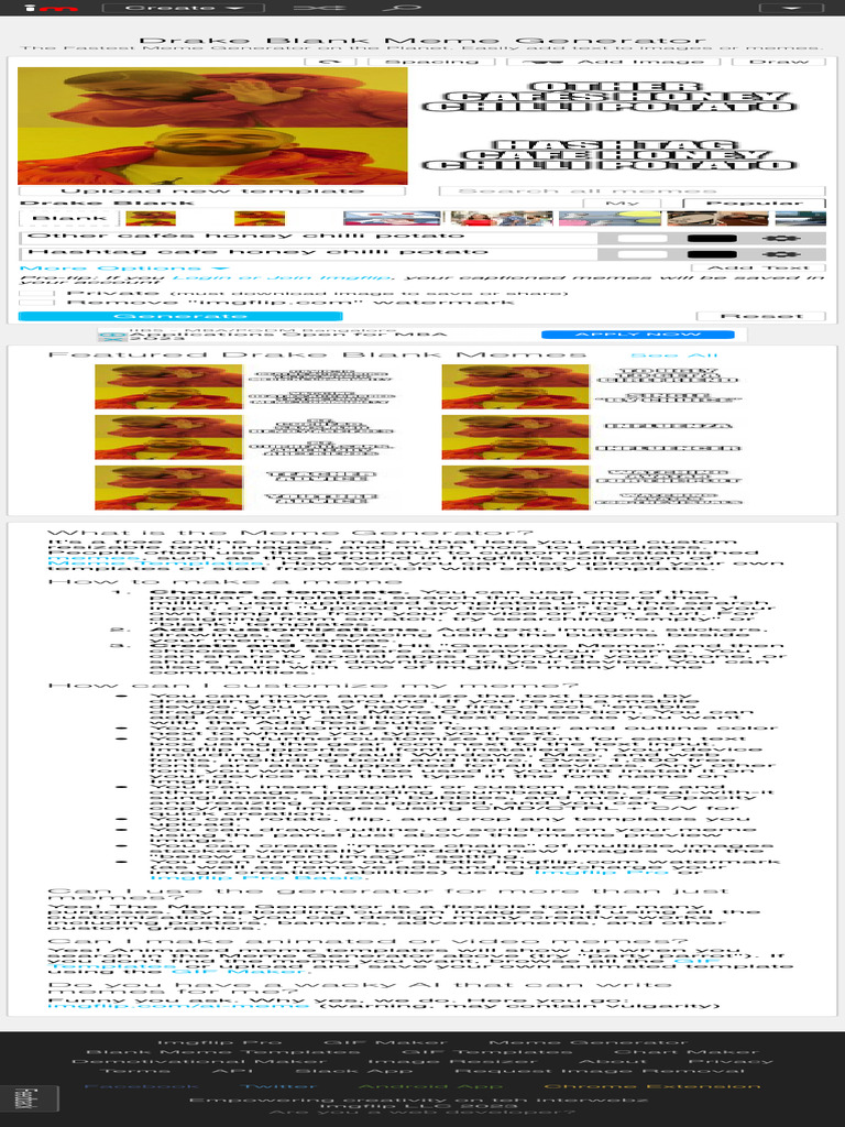 Drake Blank Meme Generator - Imgflip | PDF | Software | Computing