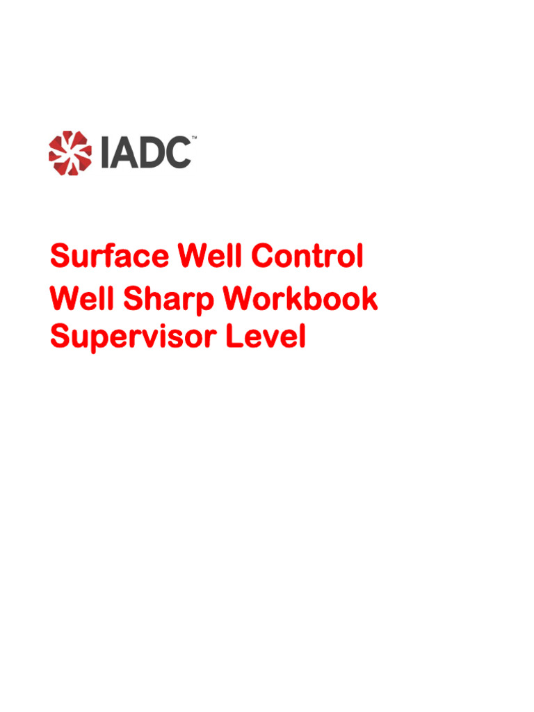 Surface Well Control Workbook | PDF | Casing (Borehole) | Blowout (Well ...
