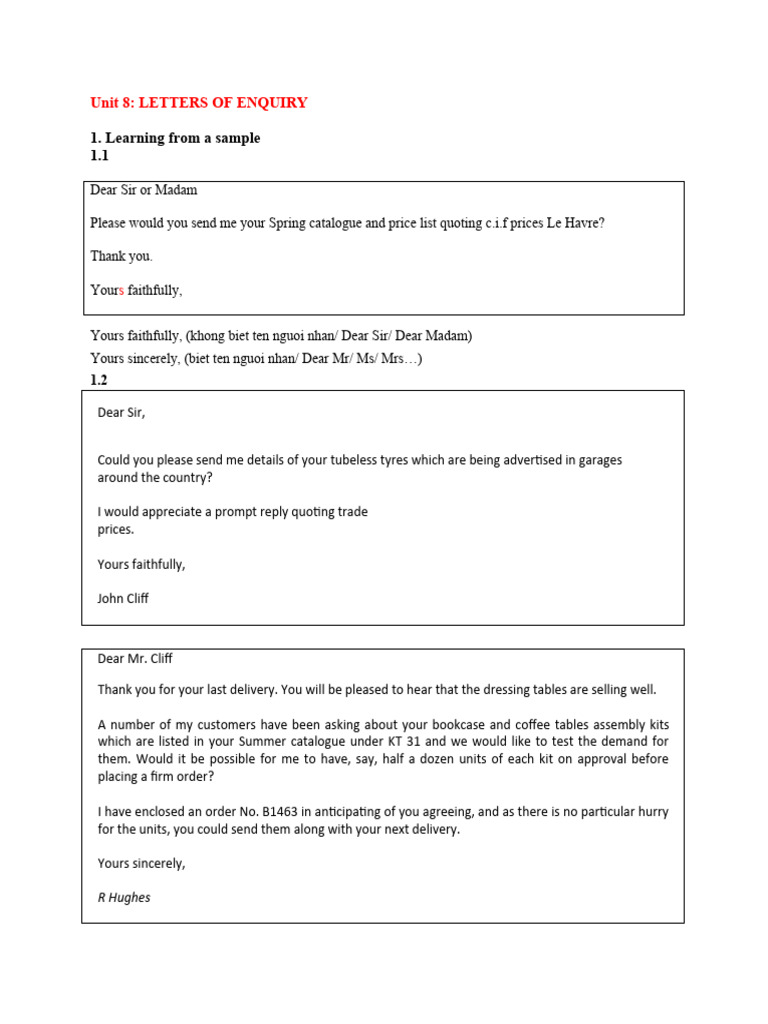 Letter of Enquiry | PDF