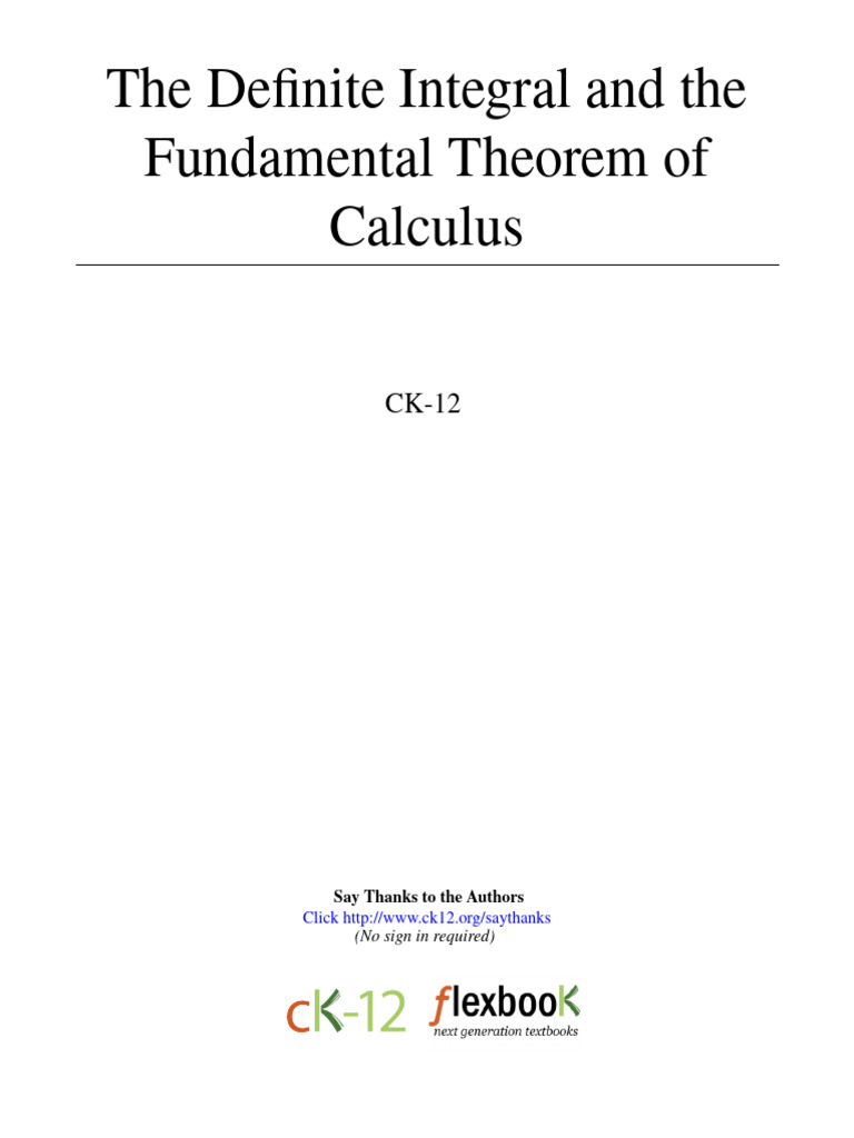 Week 017 - The Definite Integral and the Fundamental Theorem of Calculus | PDF | Integral | Calculus
