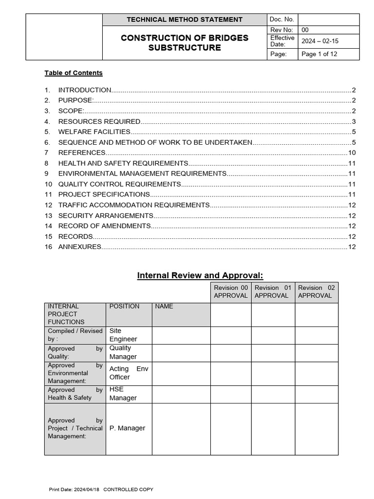 Bridge Substructure Construction | PDF | Concrete | Road