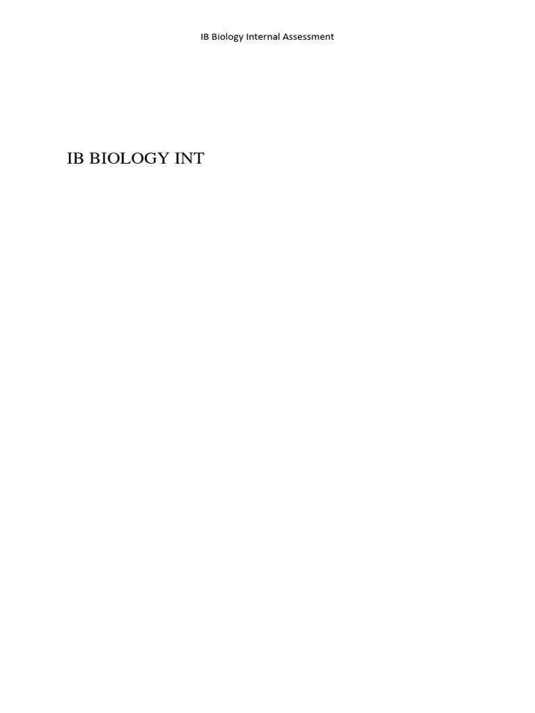 IB HL Biology Mock IA | PDF | Osmosis | Chemistry