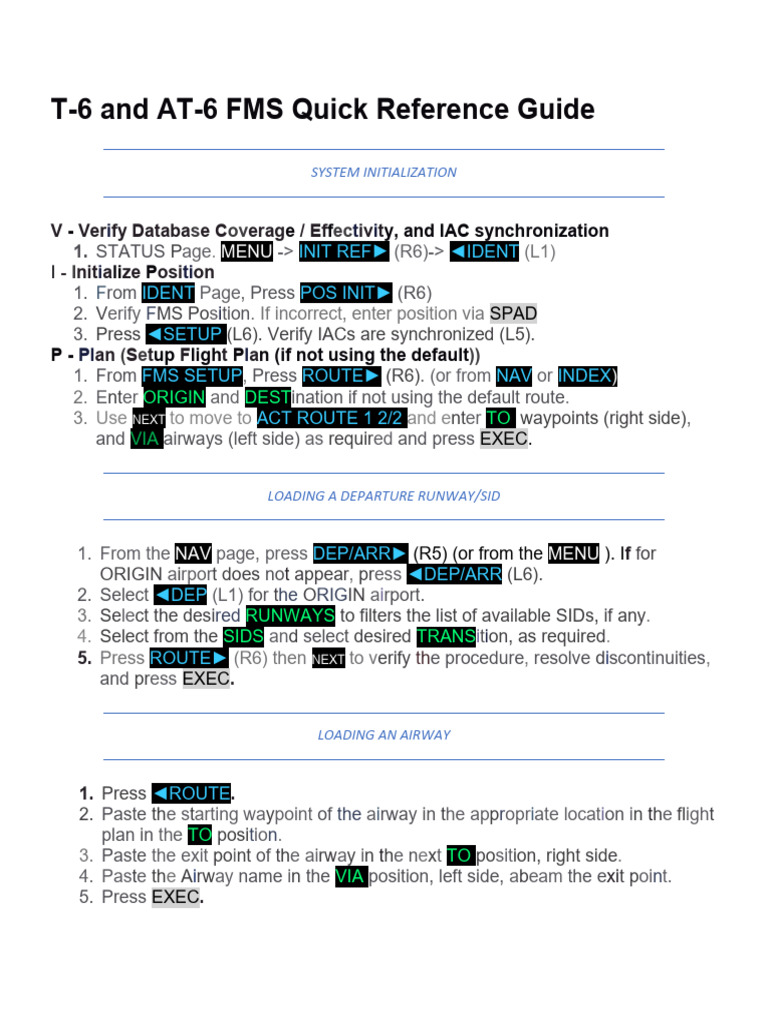 FMS. FMS Quick Reference Guide | PDF | Aviation | Computing