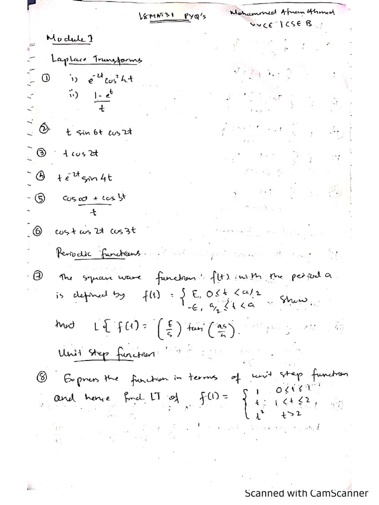 18MAT31 Question Bank | PDF