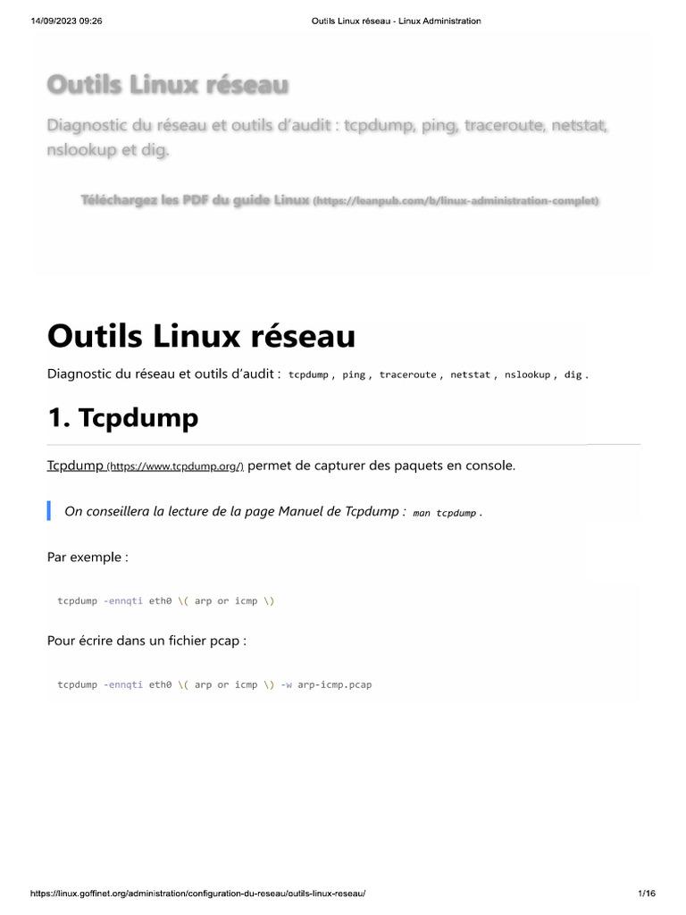 Outils Linux Réseau - Linux Administration | PDF
