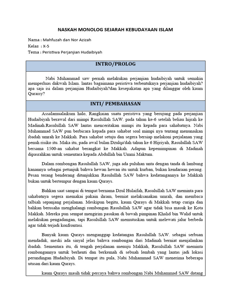 Format Naskah Monolog | PDF