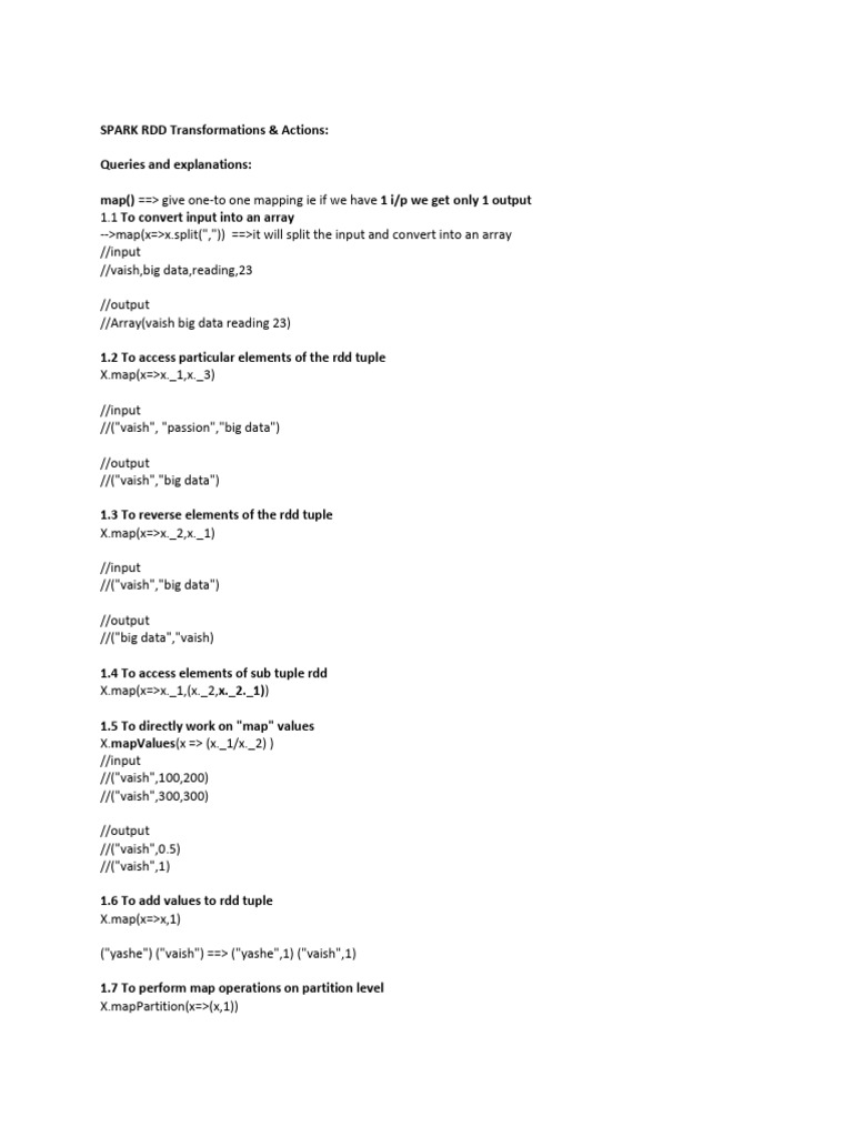 Spark RDD | PDF | Apache Spark | Computing Spark RDD | PDF | Apache Spark | Computing