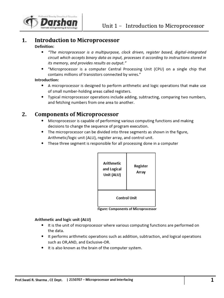 Microprocessor Basics for Students | PDF | Random Access Memory | Central Processing Unit