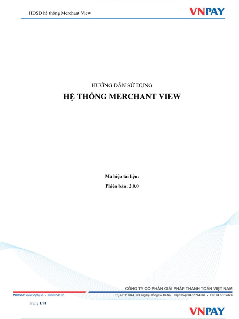 HDSD MerchantView | PDF