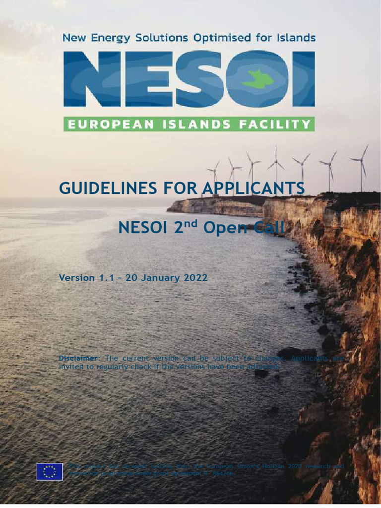 Nesoi Guidelines For Applicants 2nd Open Call Updated Compressed | PDF ...