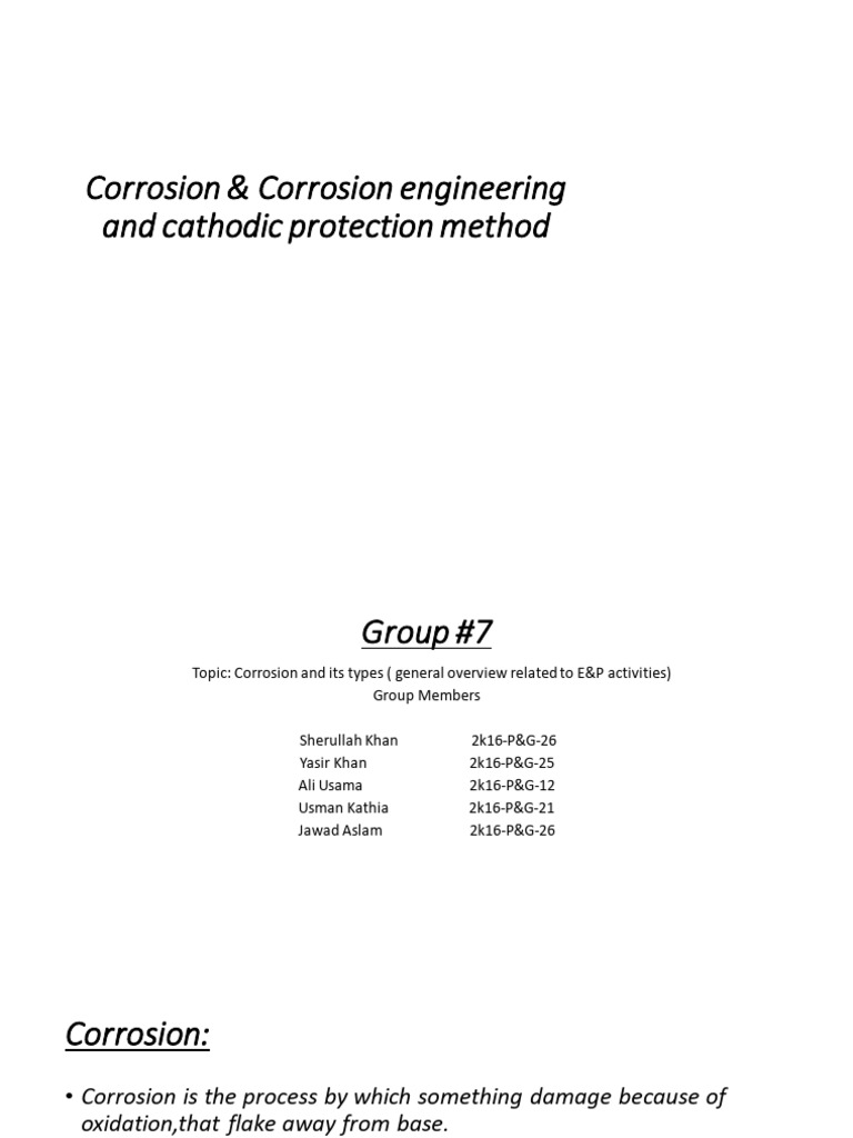 corrosion presentation | PDF | Corrosion | Anode