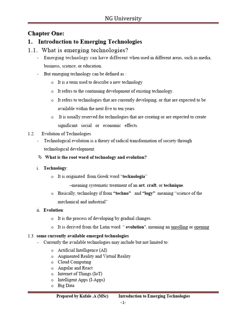 Introduction to Emerging Technologies | PDF | Internet Of Things ...