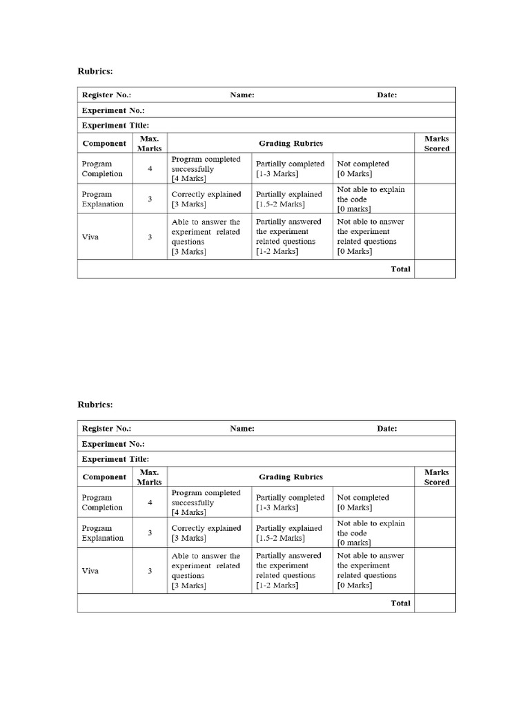 Rubrics | PDF