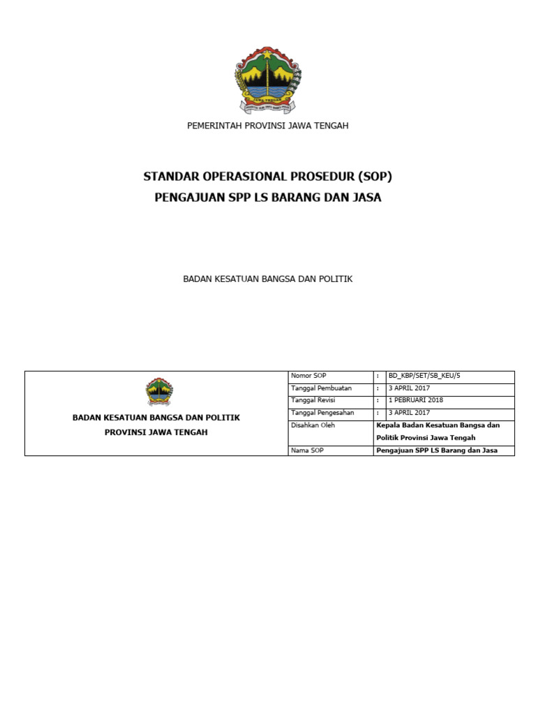 Contoh From Keuangan Pengajuan SPP Ls Barang Dan Jasa | PDF