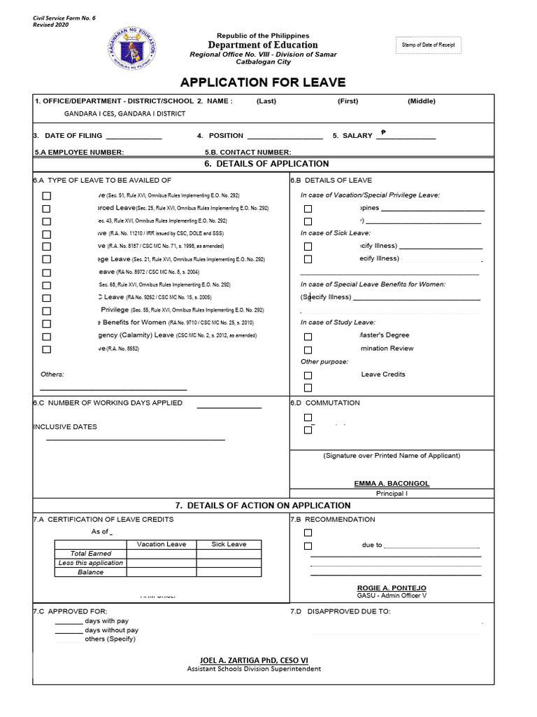 New Leave Form a4 | PDF | Parental Leave | Sick Leave