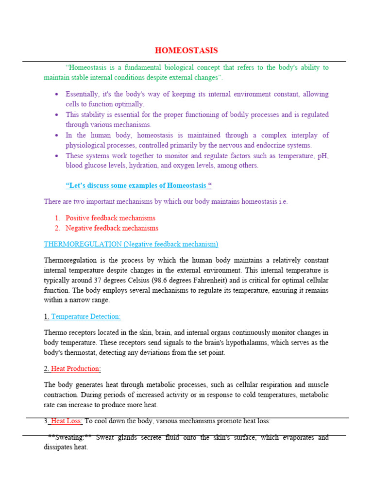 Homeostasis | PDF | Cell Membrane | Membrane Potential