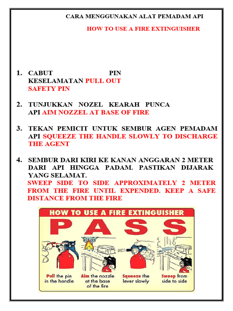 Cara Guna Pemadam Api - Fire Extinguisher | PDF