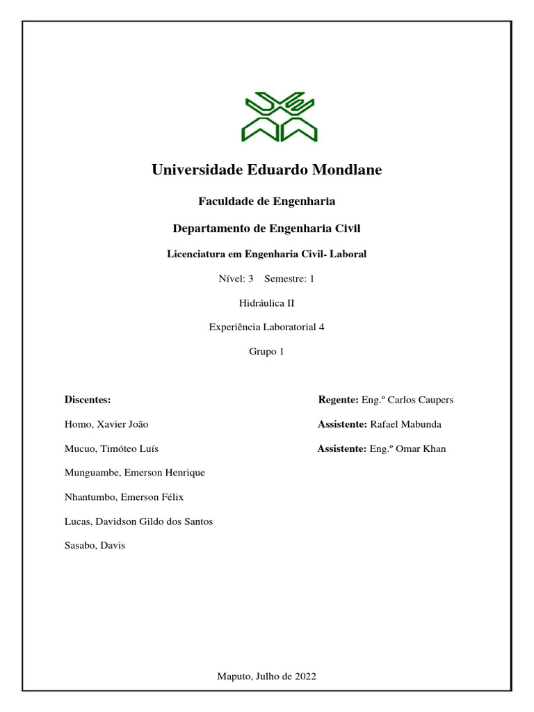 Exp4 Versao4 | PDF | Cálculo | Descarga (hidrologia)