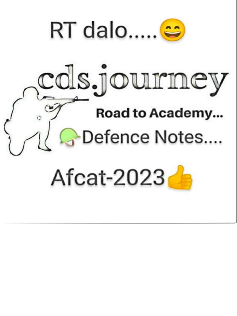 AFCAT 2023 Defence Notes - CDS - Journey? | PDF