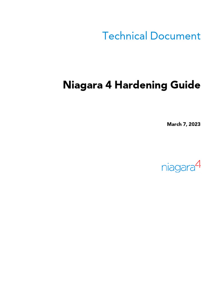 Niagara4 Hardening Guide 2023 | PDF | Password | Transport Layer Security
