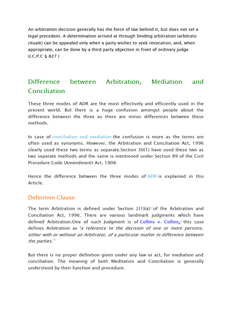 conciliation project | PDF | Mediation | Arbitration