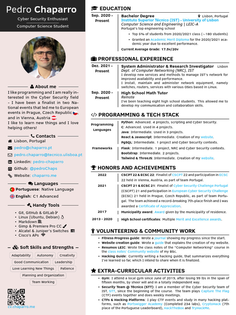 Pedro_Chaparro_-_CV_EN | PDF | Software | Computer Science