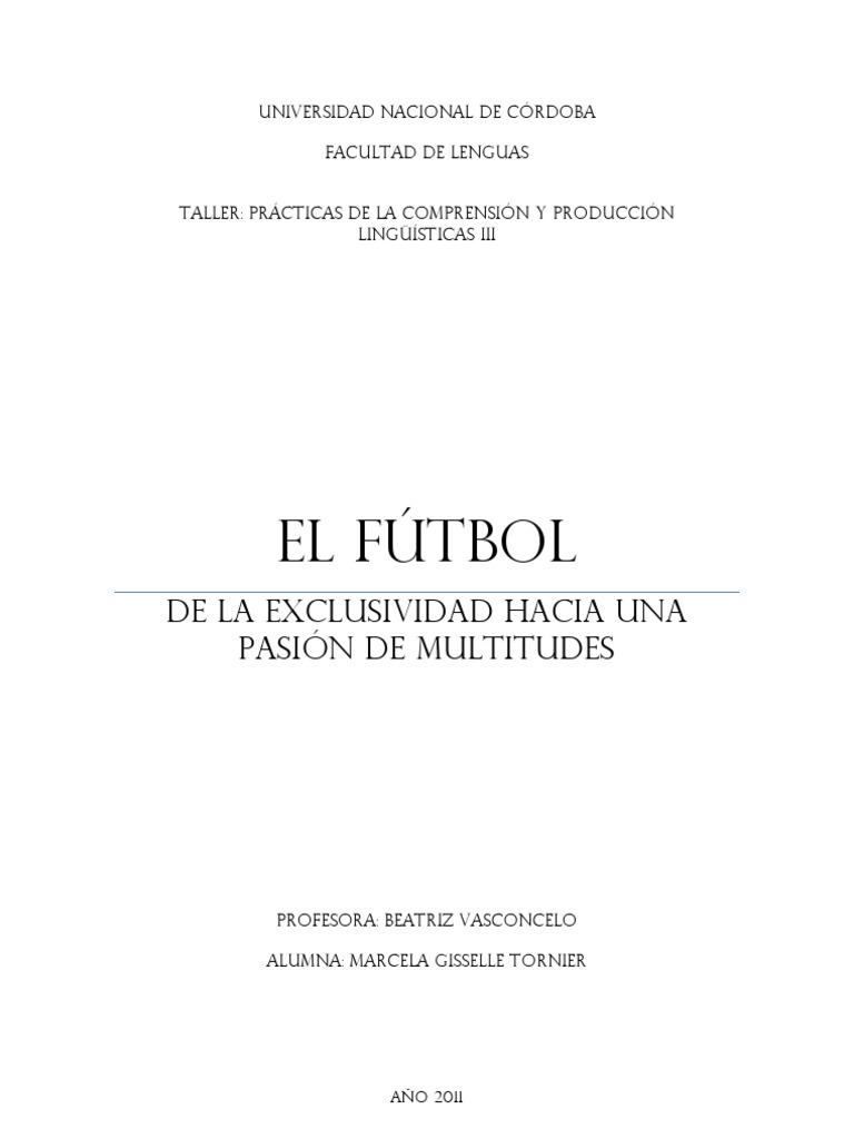 Ensayo Futbol | PDF | Asociación de Futbol | Inglaterra