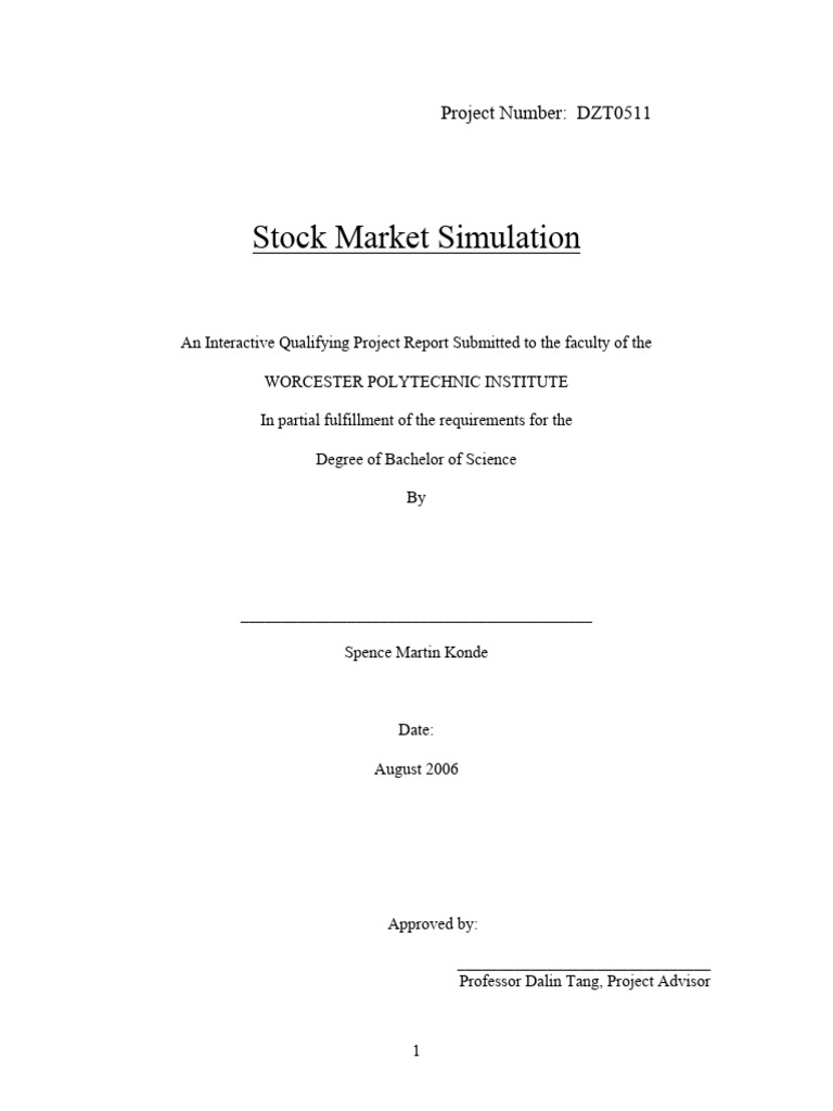 Stock Market Simulation - Digital WPI | PDF | Bonds (Finance) | Stocks