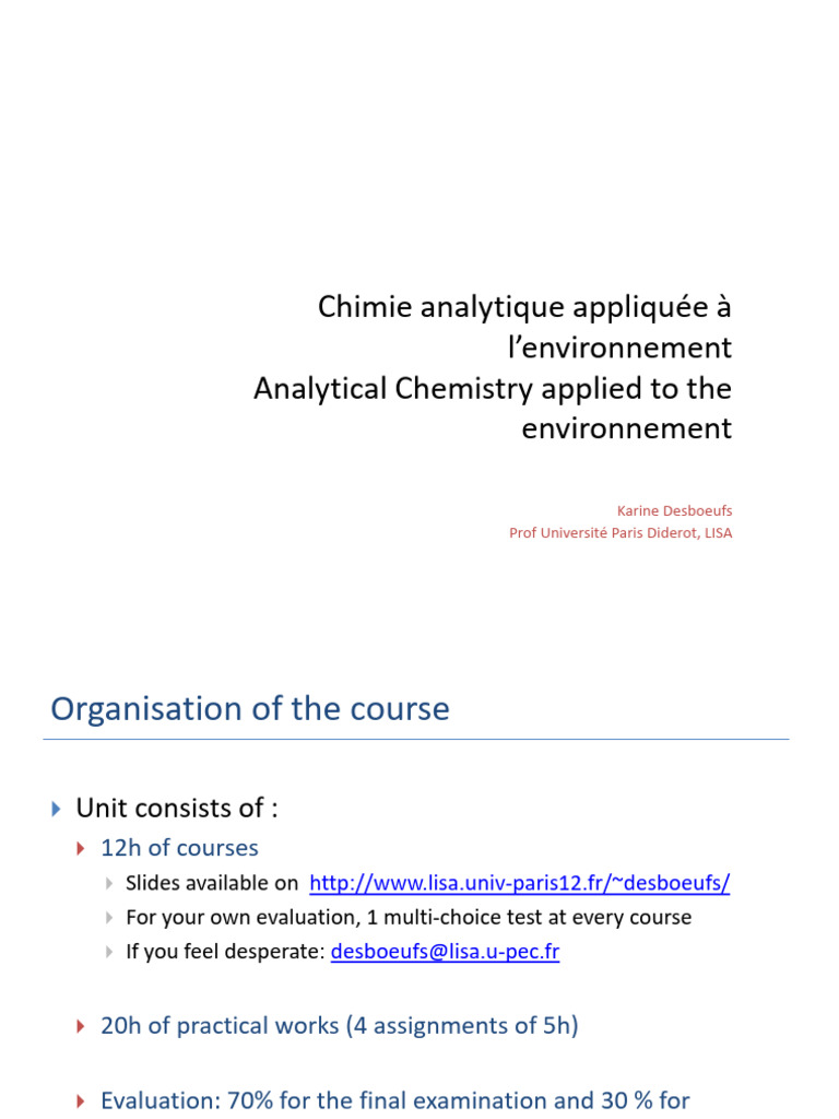 Analytical Chemistry in Environmental Science | PDF | Mass Spectrometry ...