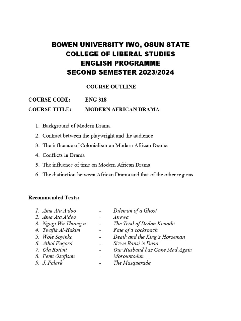 Course Outline ENG 318 & ENG 336 | PDF | Books | Literacy