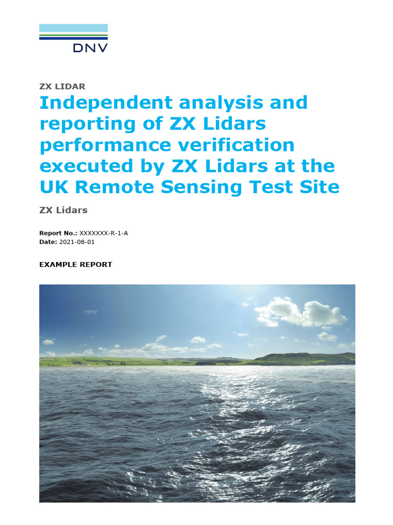 DNV Lidar Verfication Example Report ZX Lidars 2021-08-01 | PDF | Non Disclosure Agreement ...