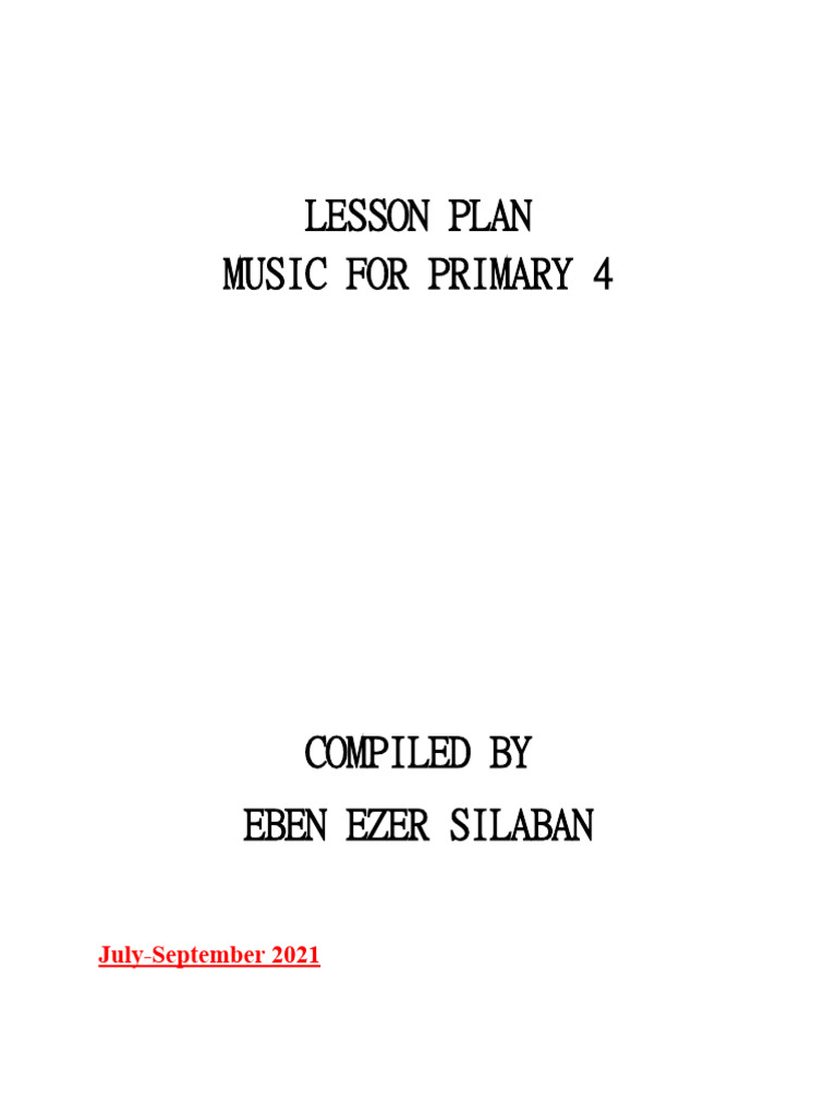 Lesson Plan p4 | PDF | Musicology | Performing Arts