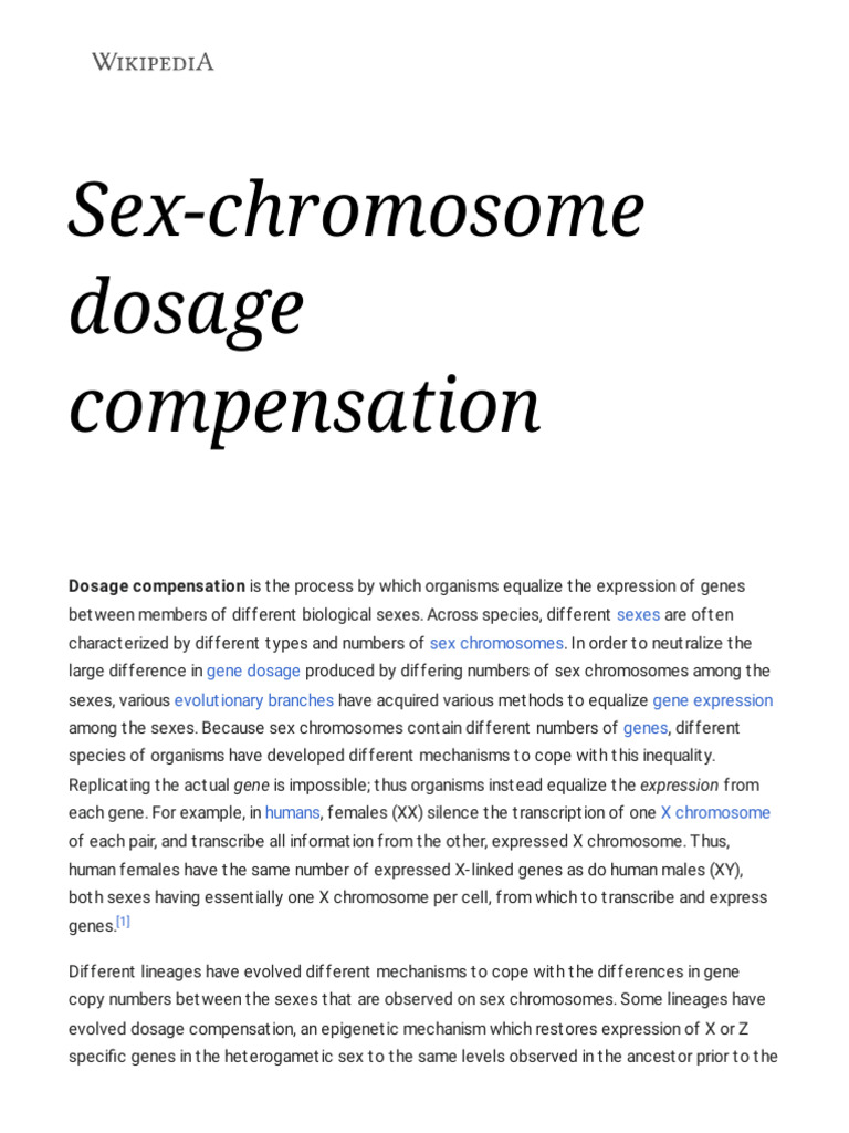 Sex-Chromosome Dosage Compensation - Wikipedia | PDF | Biological ...