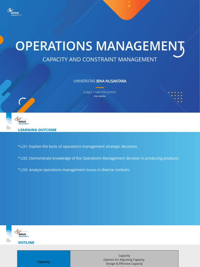 PPT5-Capacity and Constraint Management | PDF | Operations Management | Business