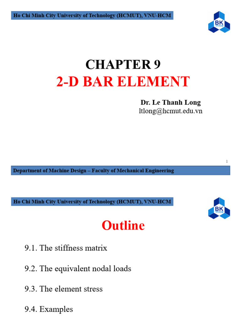 2D Bar Element Stiffness Matrix Guide | PDF | Physics | Mathematical ...