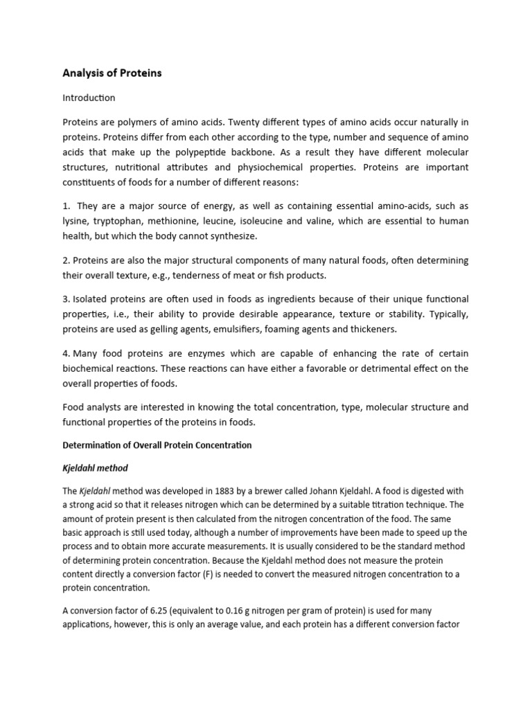 6. Analysis of-protein | PDF | Ultraviolet–Visible Spectroscopy | Proteins