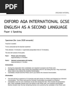 Oxford AQA Speaking Test Questions | PDF