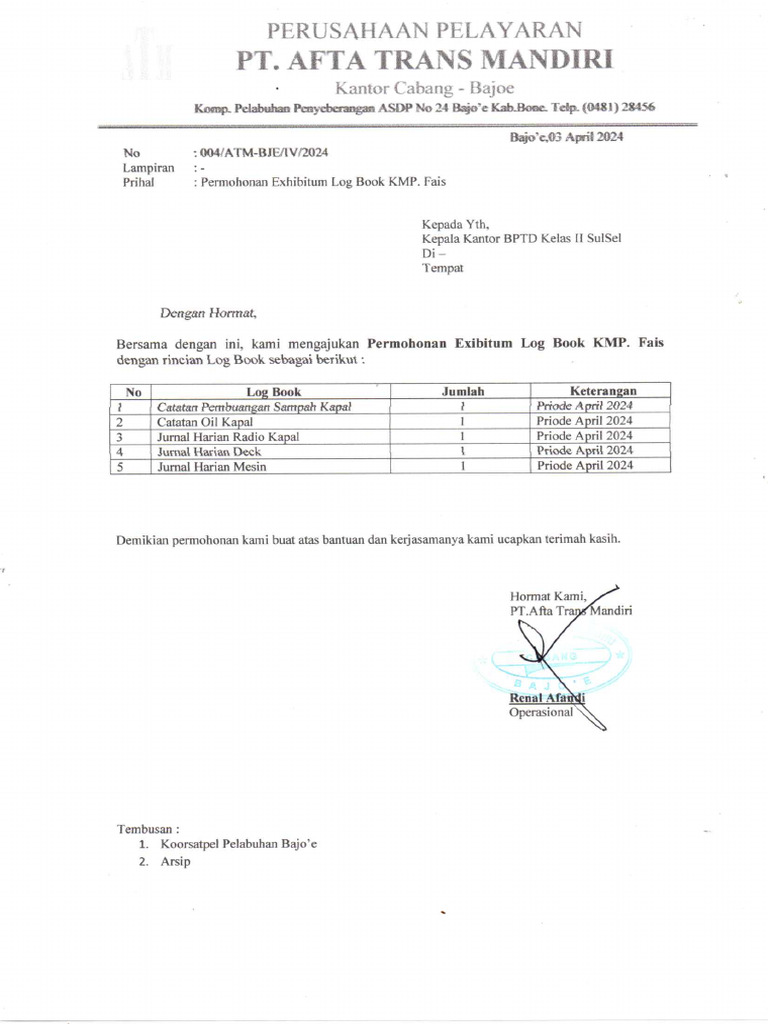 PERMOHONAN EXIBITUM 5 LOG BOOK KMP FAIS | PDF