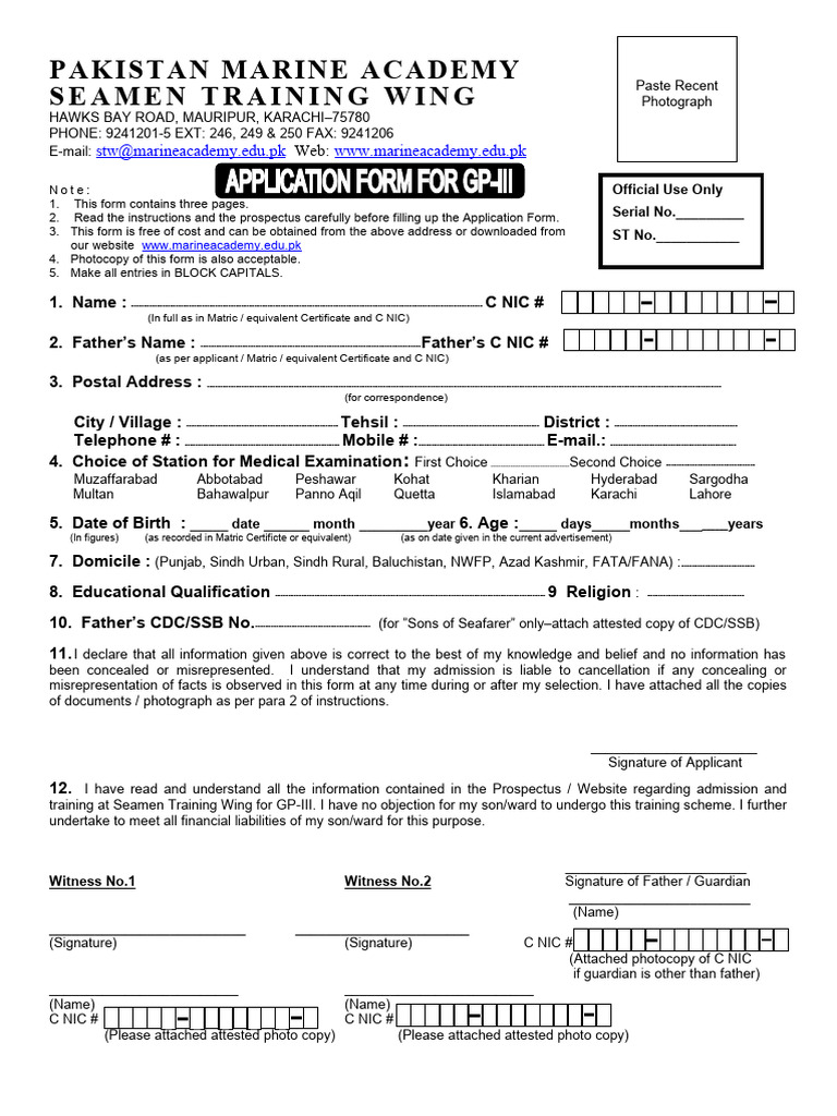 GP-III APPLICATION FORM (New) | PDF