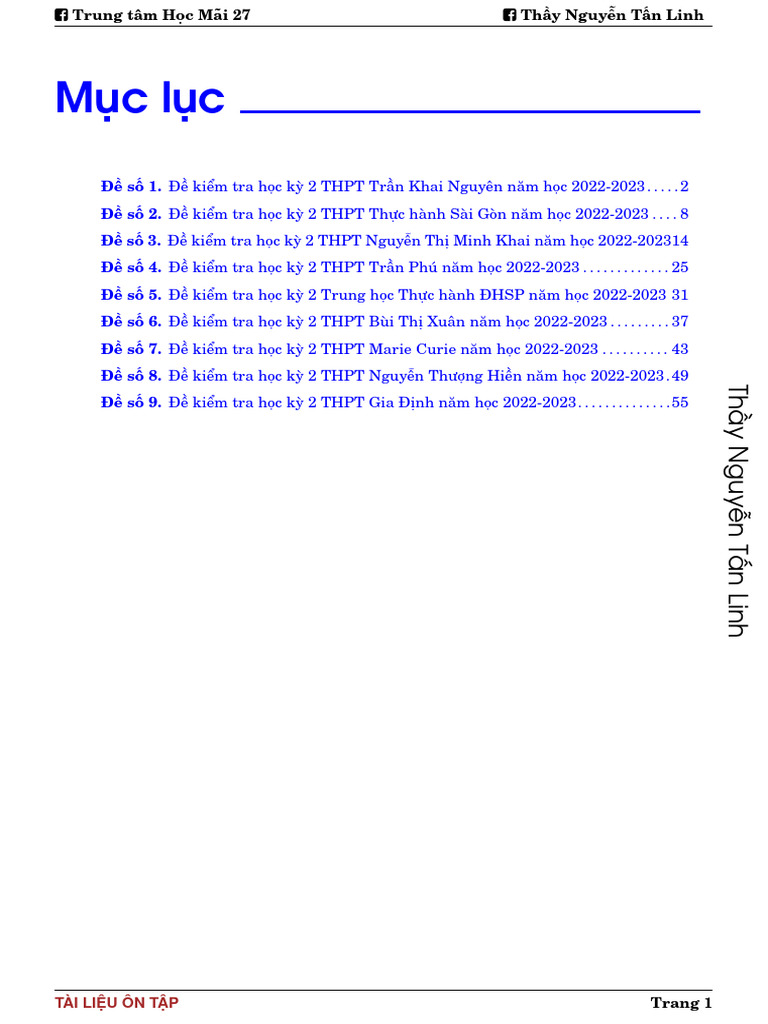 Tuyển tập đề thi HK2 lớp 12 | PDF